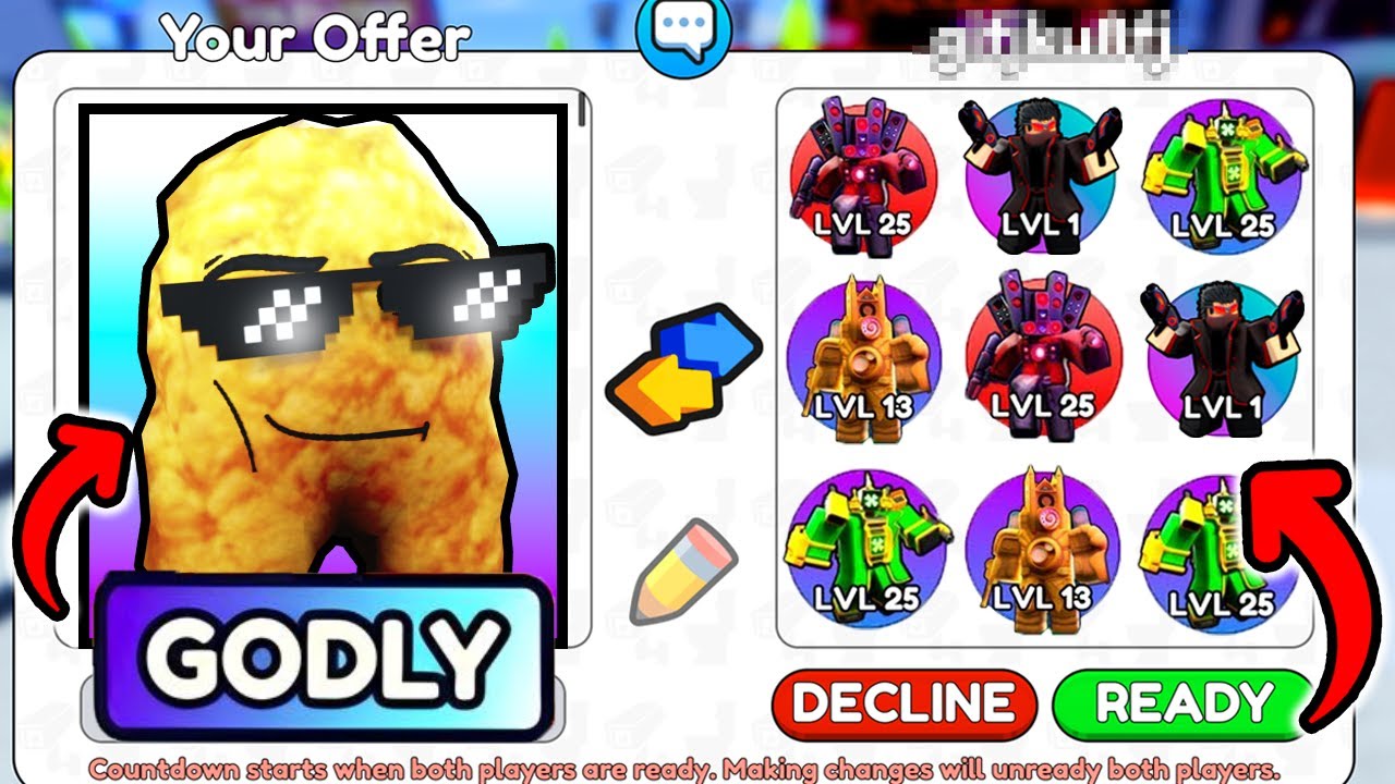 Я ЗАТРЕЙДИЛ ДОРОГОГО Godly Nugget Man на ЭТО... в Skibidi Tower Defense ...