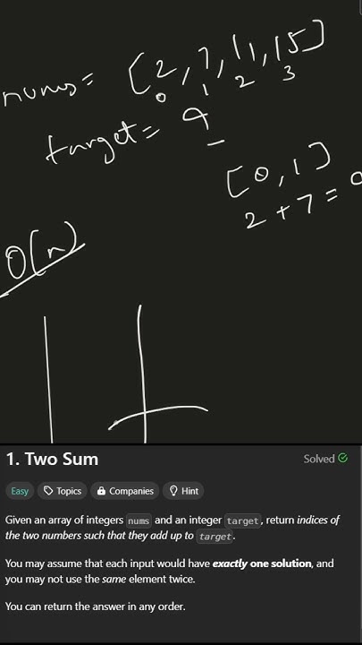 1 : Two Sum - YouTube