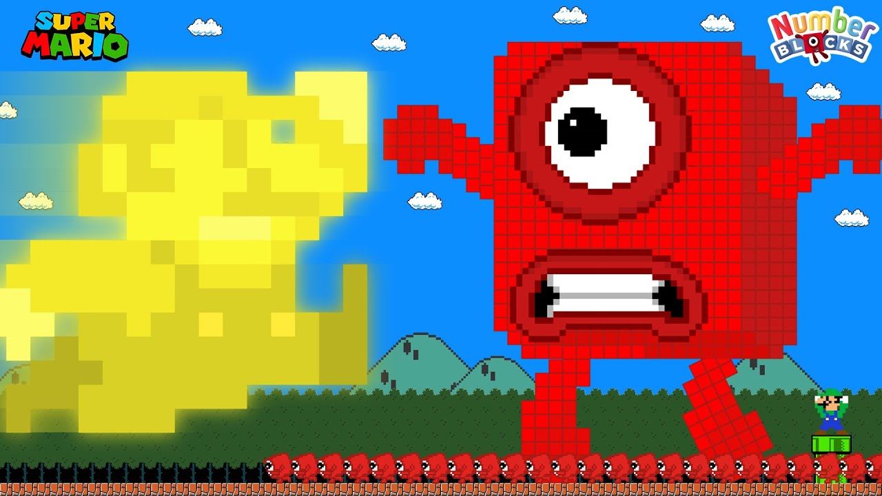 Maze Mayhem: Giant Mario Gold vs Giant Robo Numberblocks 9999! - YouTube