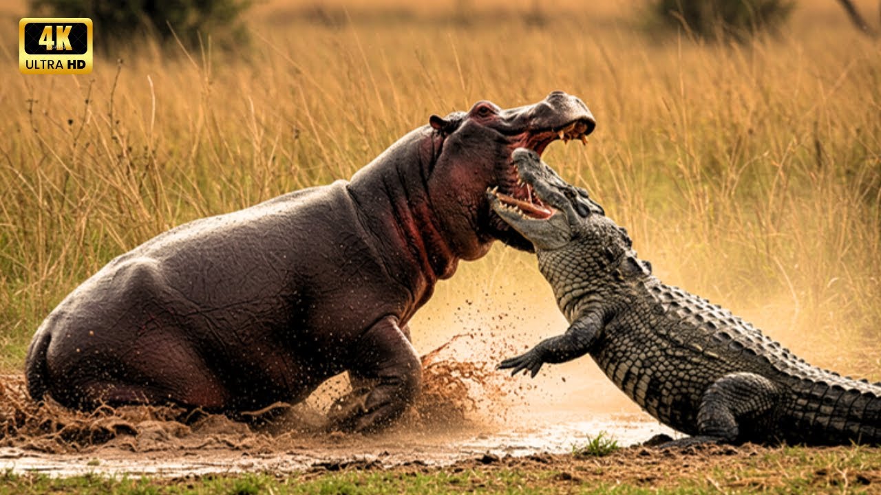 River Titans: Hippo vs Alligator – Battle for the Water Throne - YouTube