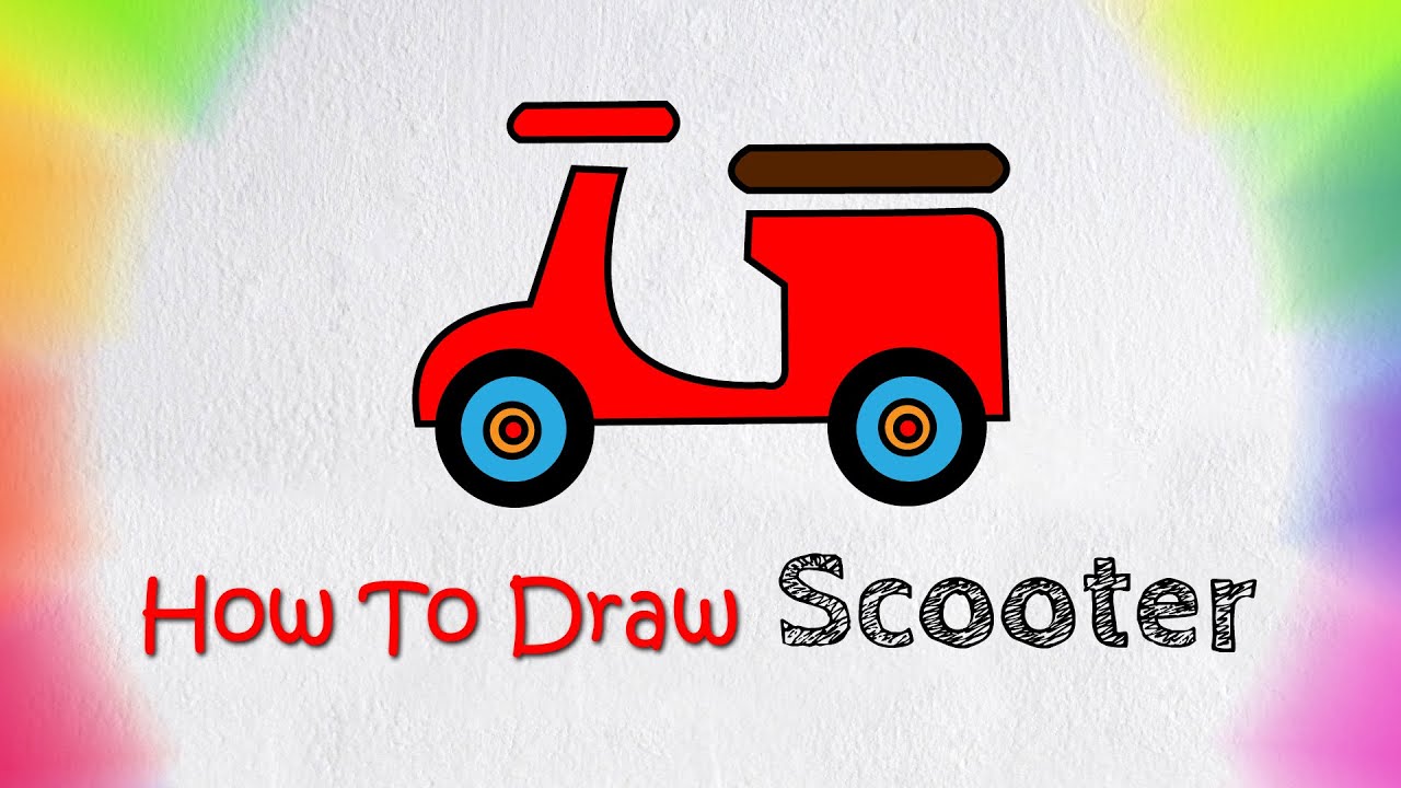 How to draw Scooter || How to draw Scooter Step By Step || Cool Colors ...