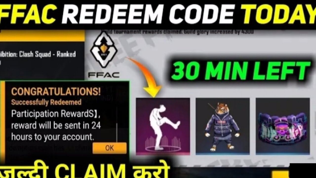 FREE FIRE ASIA CHAMPIONSHIP REWARD | FFAC REDEEM CODE | TODAY REDEEM CODE - YouTube