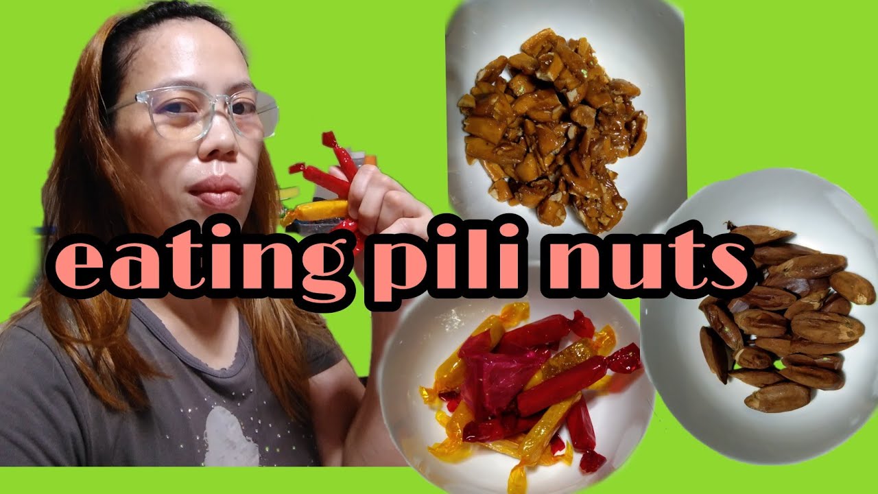 eating pili nuts(masapan,panda and fresh pili nuts) - YouTube