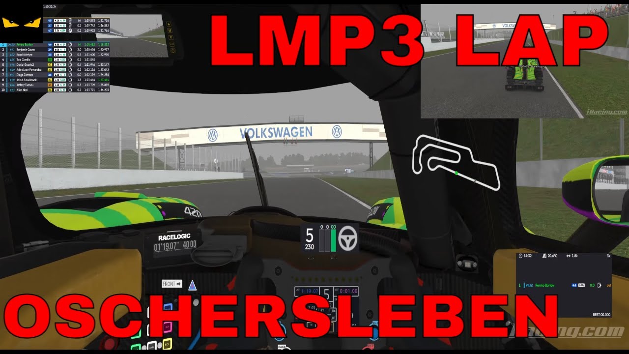iRacing LMP3 Oschersleben Practice Laps 1:18.482 - YouTube