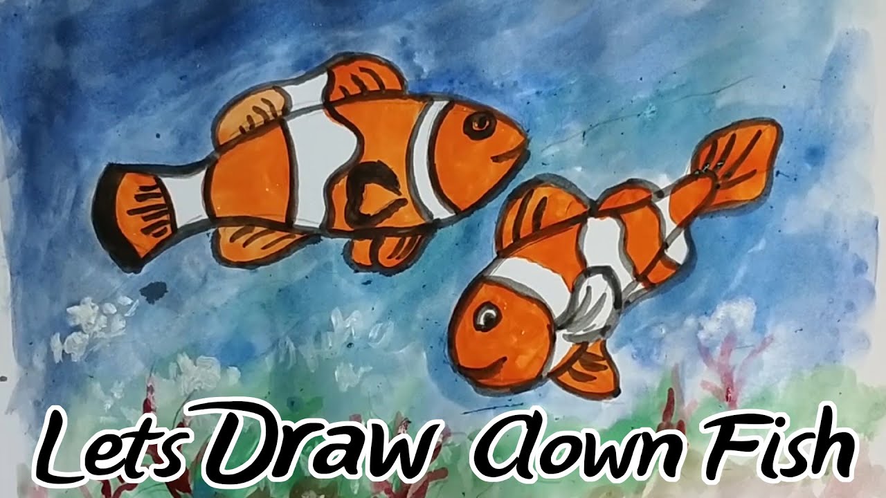 How to draw Clown Fish, how to draw fish 2021 - YouTube