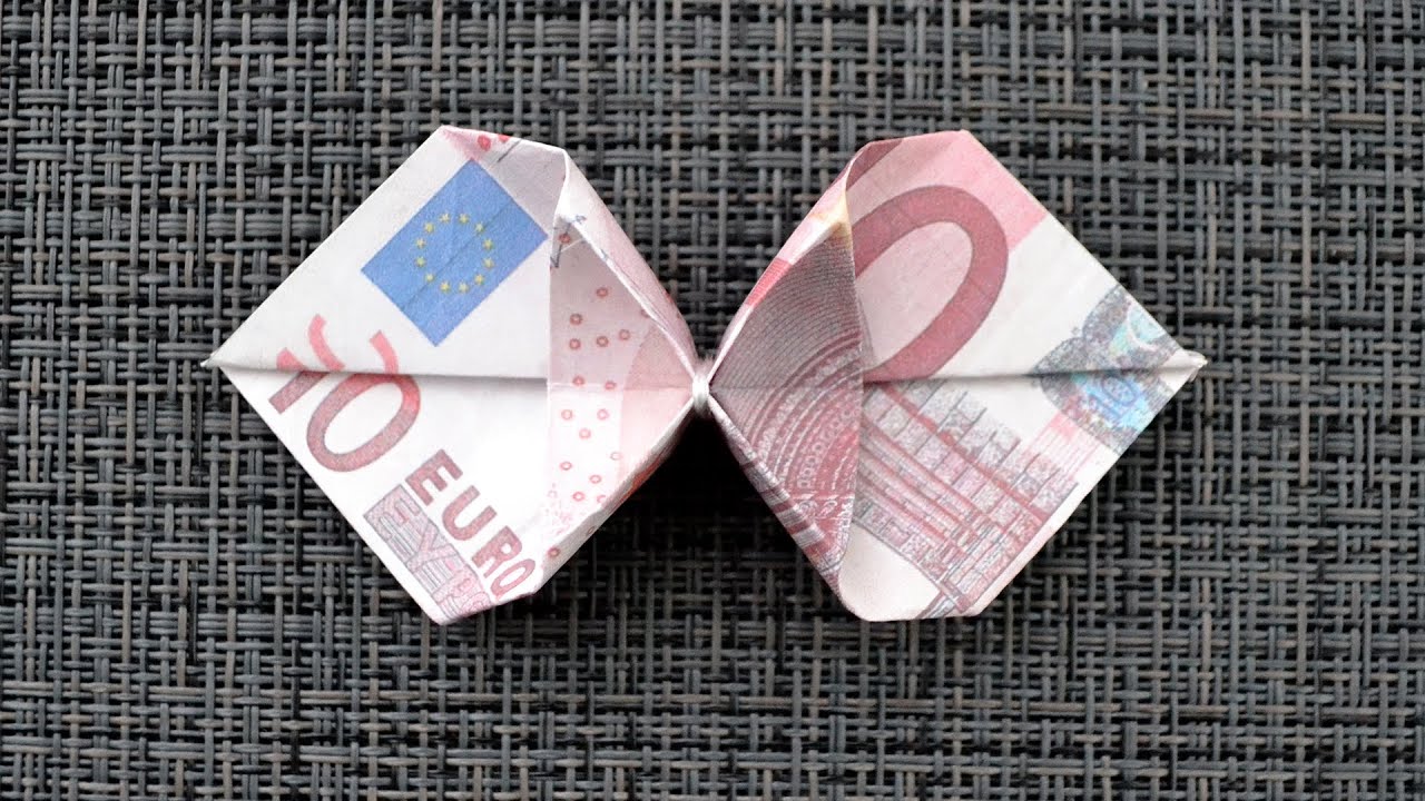 Origami SCHLEIFE / BAND Geldgeschenk GELD FALTEN | Geschenk | Money BOW ...