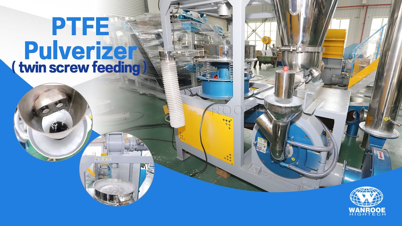 Plastic Pulverizer Machine Twin Screw Feeding PTFE Miller/Grinder Machine without Screen Mesh ...