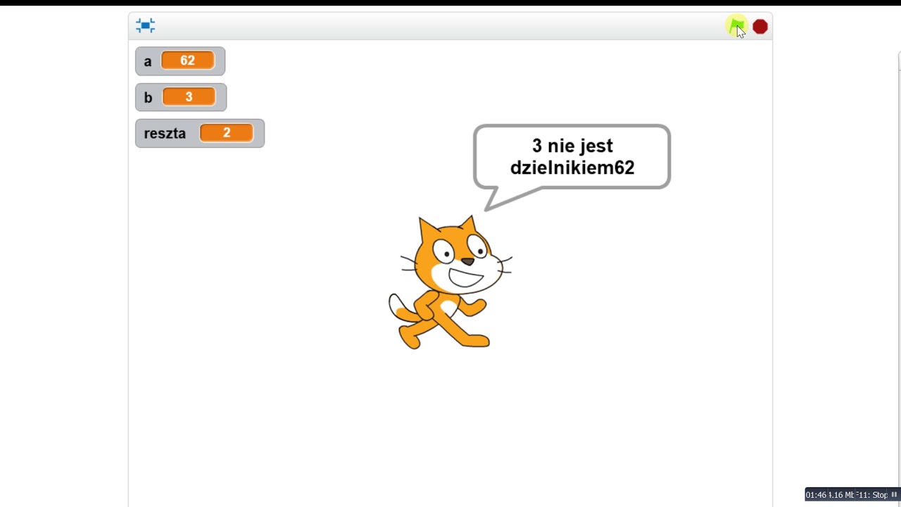 Scratch cw6 Zapisujemy algorytm badania podzielności liczb w postaci ...