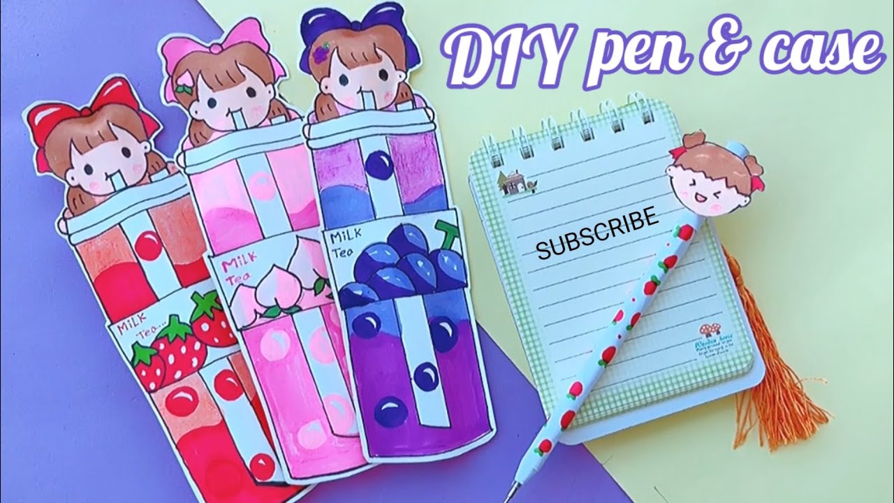 handmade paper pen with case /how to make cute pen decoration /DIY ...