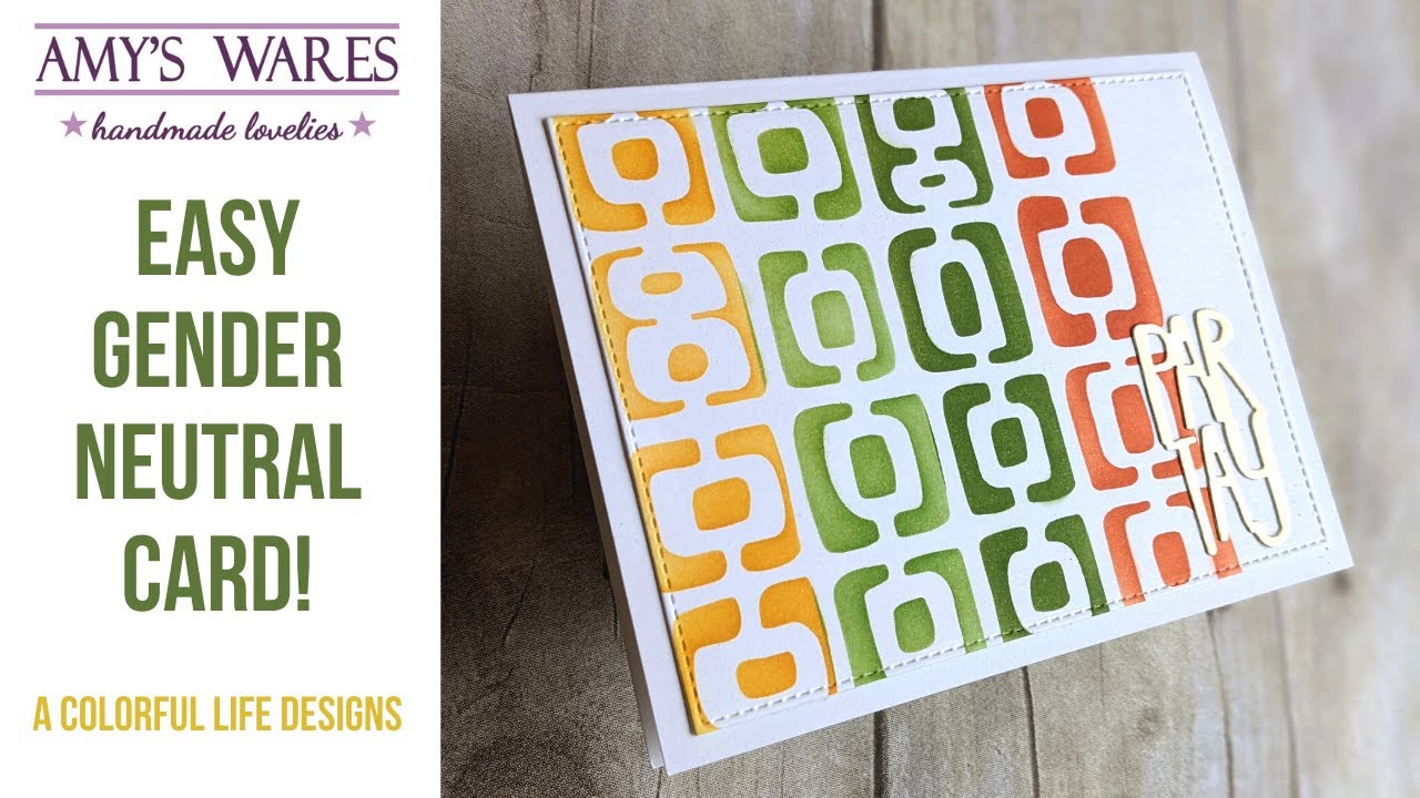 Gender Neutral or Masculine Celebration card idea with a Mid Century ...