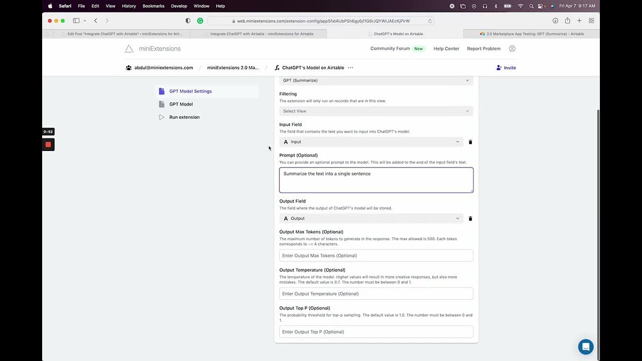 Integrate ChatGPT with Airtable - miniExtensions - YouTube