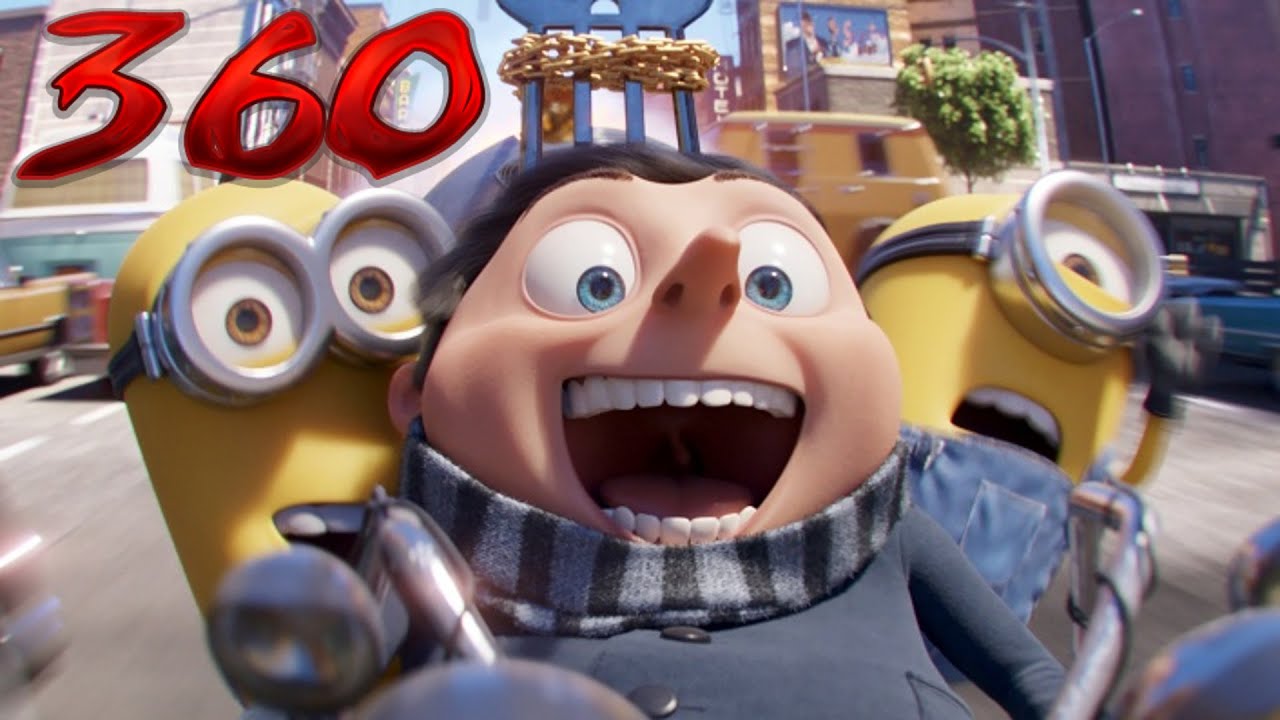 Vicious Minions Rise of Gru 360 VR Rollercoaster Ride Experience - YouTube