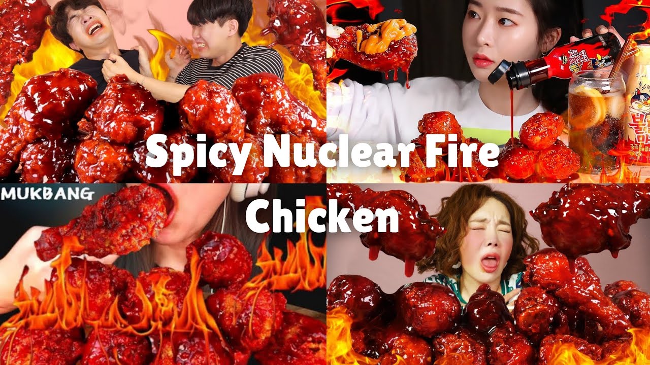 Spicy Nuclear Fire Chicken🌶🍗🔥 || ASMR Mukbang complications🔥 - YouTube