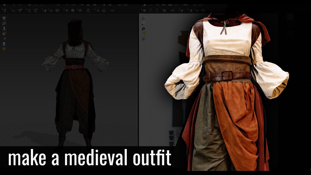 make a medieval fit in #marvelousdesigner and #clo3d - YouTube