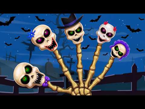 Skeleton Finger Family Song 💀 Nursery Rhymes for Kids | HooplaKidz Tv