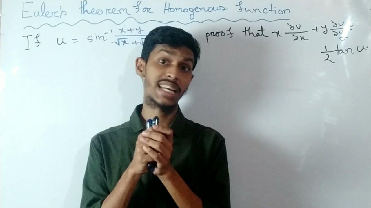 Euler's Theorem Example & Solution | Euler's Theorem for homogenous function - YouTube