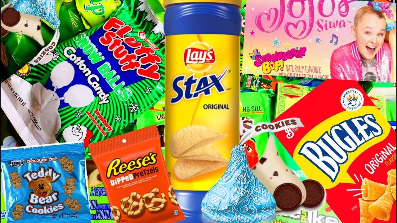 New 101 Snack Opening Yummy Chocolate Crackers Chips Cookies Cereal ...