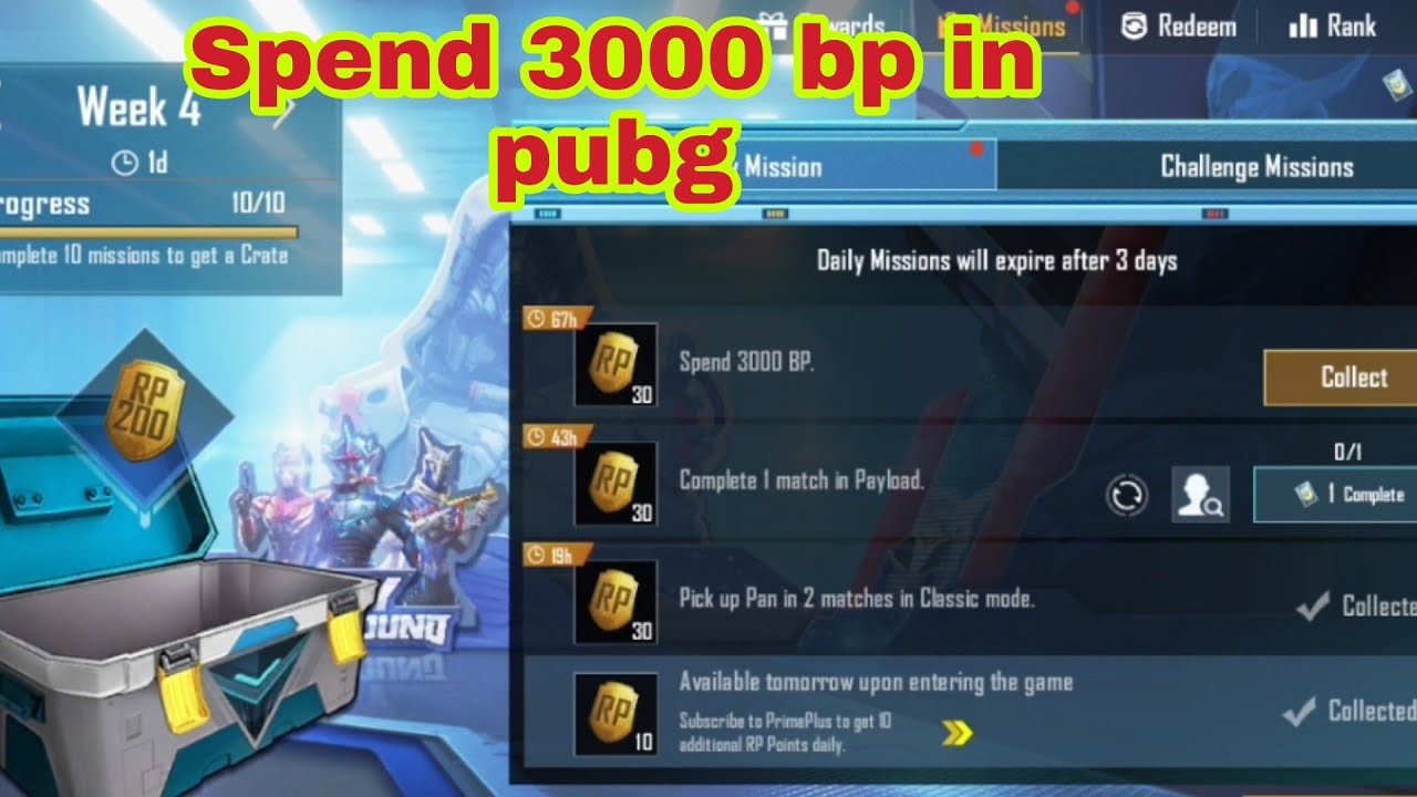 Spend 3000 BP Pubg Mobile | Pubg Mobile New Mission complete - YouTube