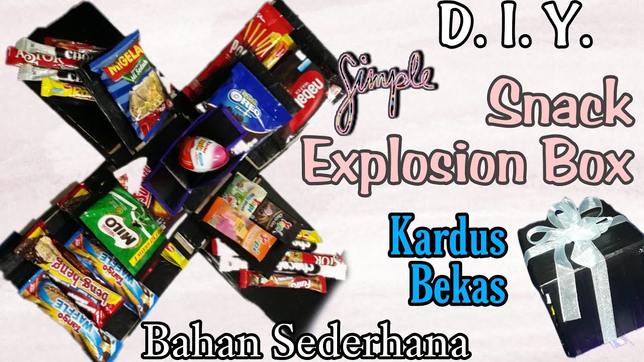 DIY Snack Explosion Box Mudah - YouTube