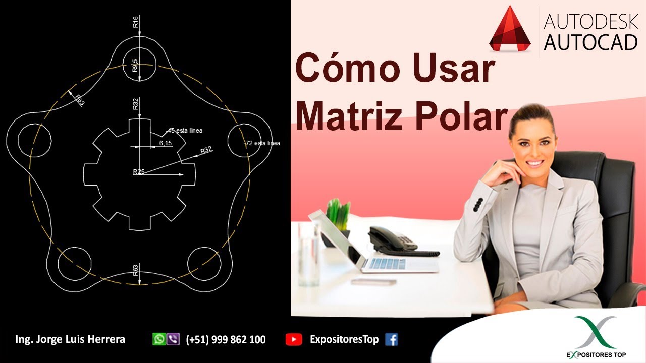 Cómo Usar la Herramienta Matriz Polar en Autocad, Cómo Crear una Figura ...