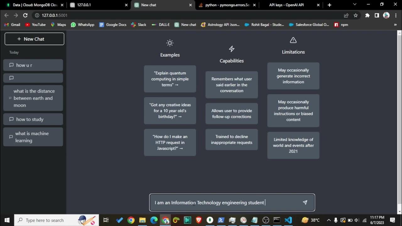 ChatGPT Clone using Python Flask, Open-AI API, Mongo DB & Tailwind CSS - YouTube