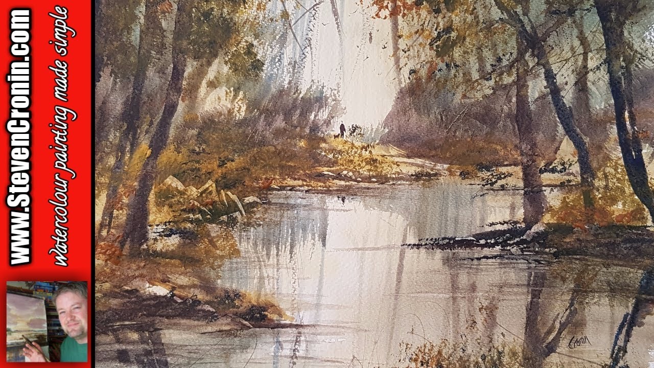 River Flowing Through the Forest Watercolour Tutorial Video - YouTube