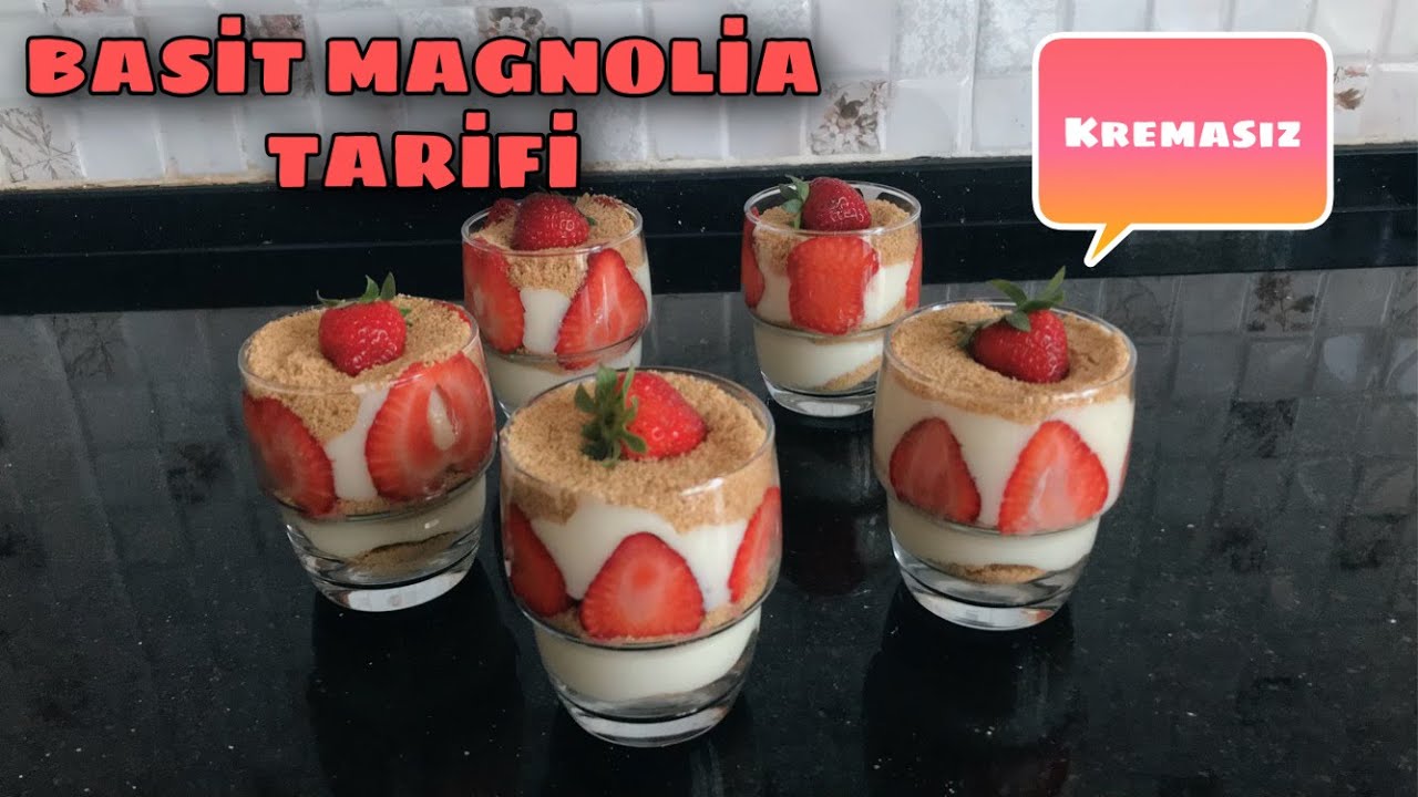 BASİT KREMASIZ MAGNOLİA | Pratik Magnolia Tarifi || TATLI TARİFLERİ ...