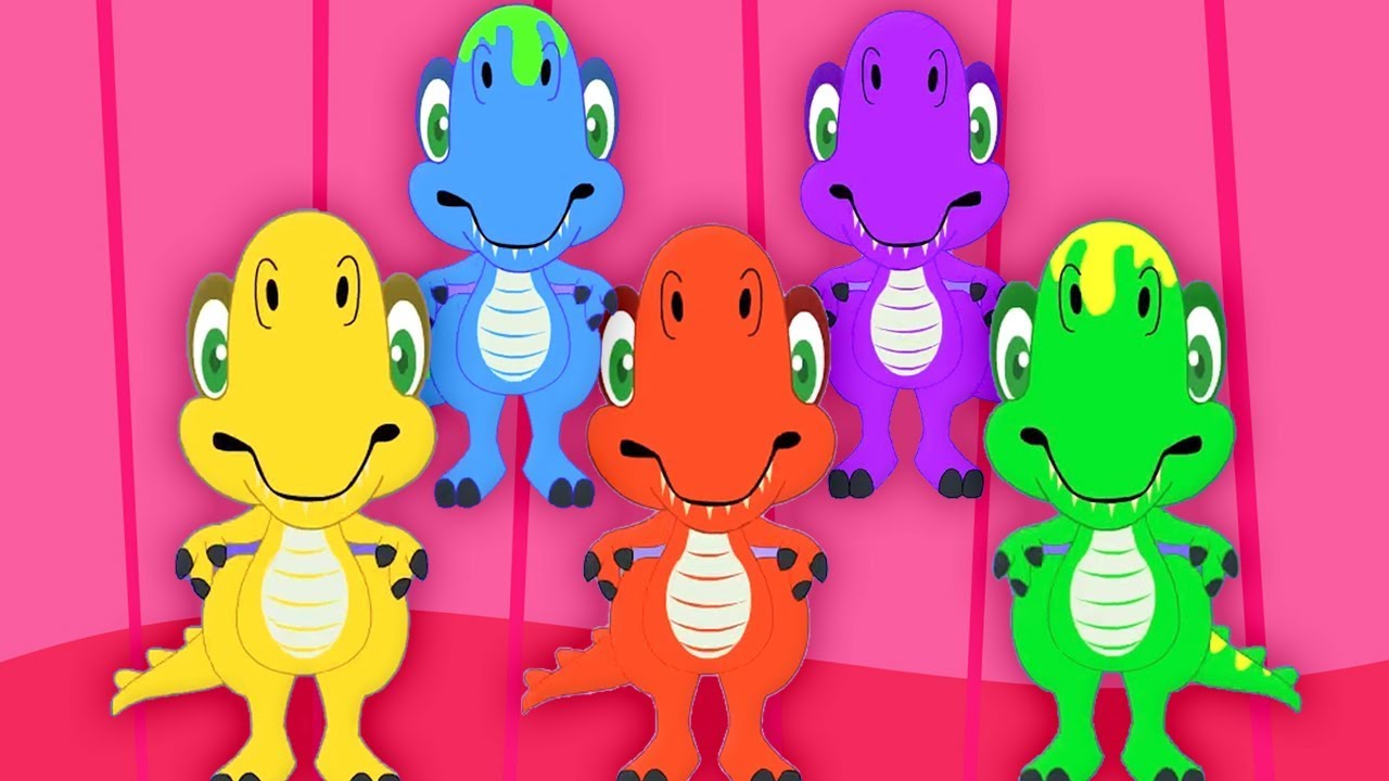 Five Little Dinosaurs | Nursery Rhymes For Children by Kids Baby Club ...
