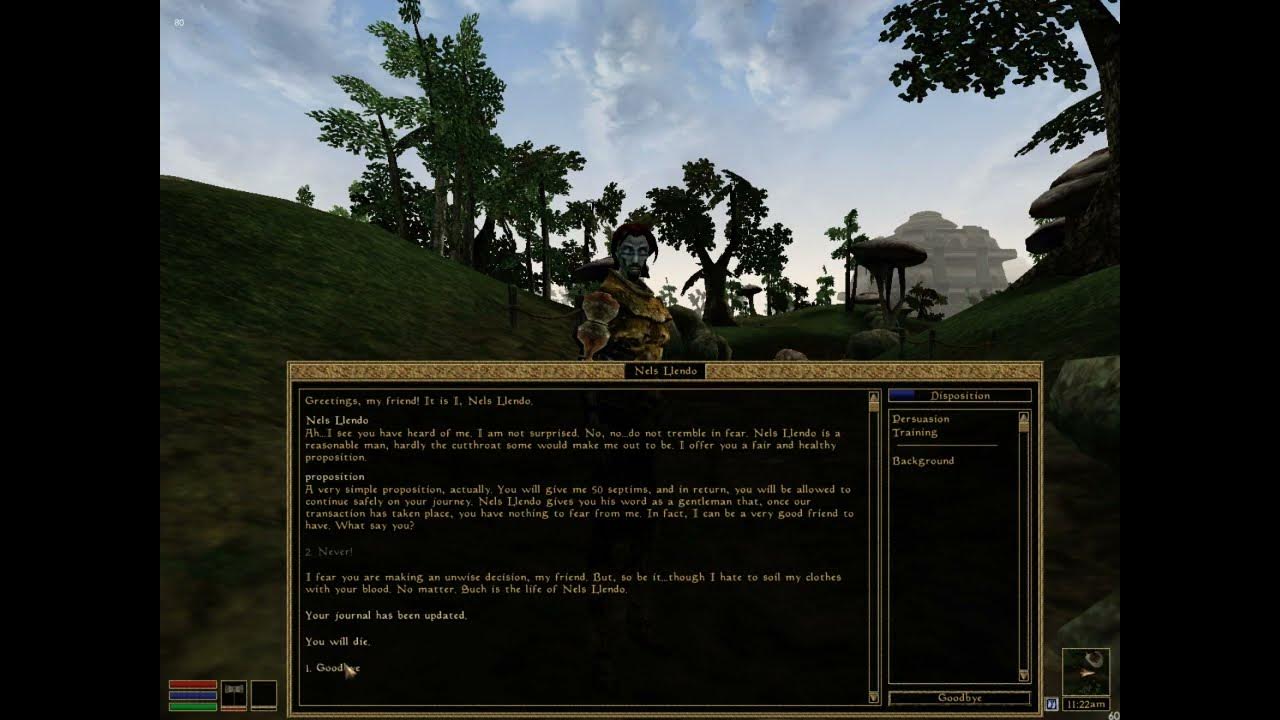 A brief demonstration of a Morrowind Script Extender mod thingamajig I did - YouTube