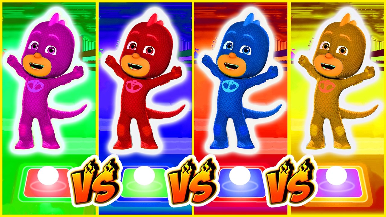 Pj Masks Pink Gekko vs Red Gekko vs Gekko vs Gekko 🎶 Tiles Hop EDM Rush ...