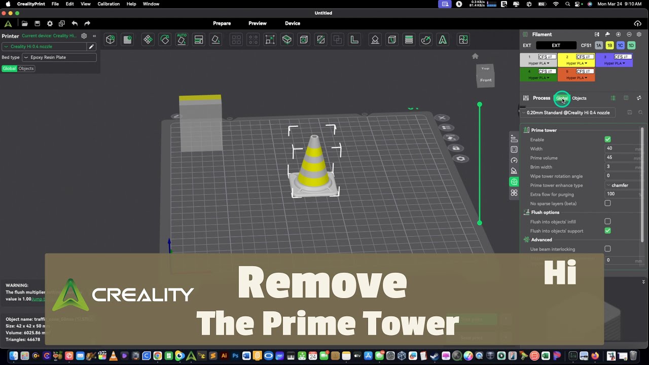 How to remove the prime tower. - YouTube