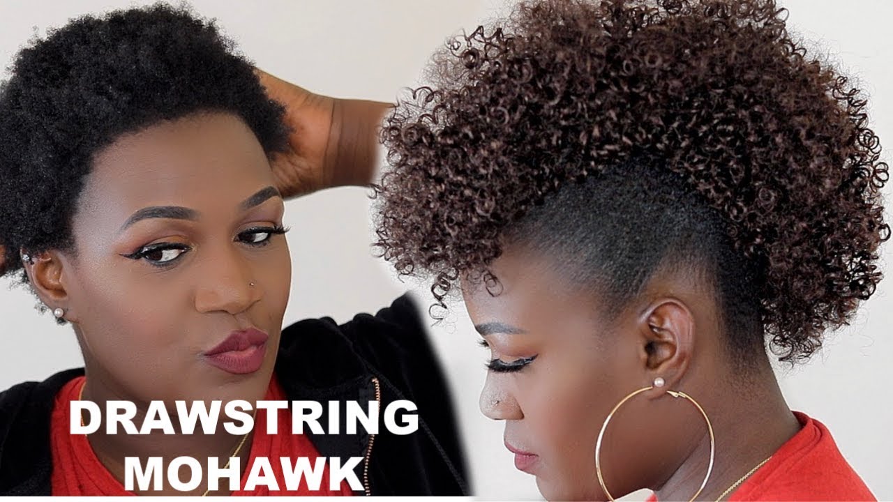 $9.99 ONLY DRAWSTRING PONYTAIL MOHAWK ON SHORT NATURAL HAIR - YouTube