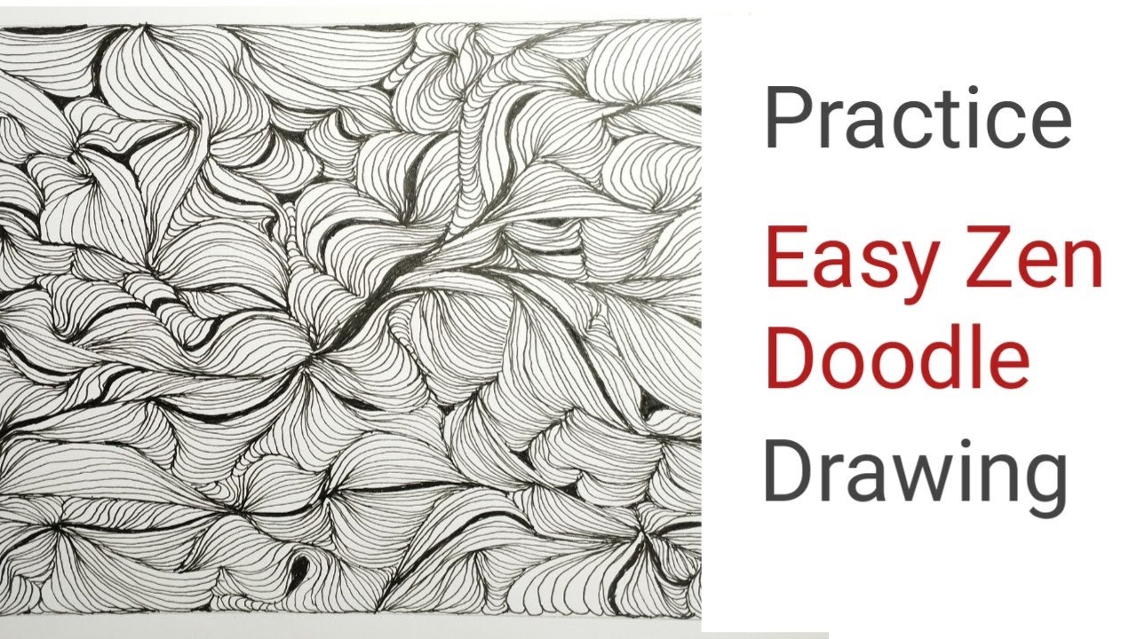 Easy Zen Doodle Practice | Line Art Drawing - YouTube