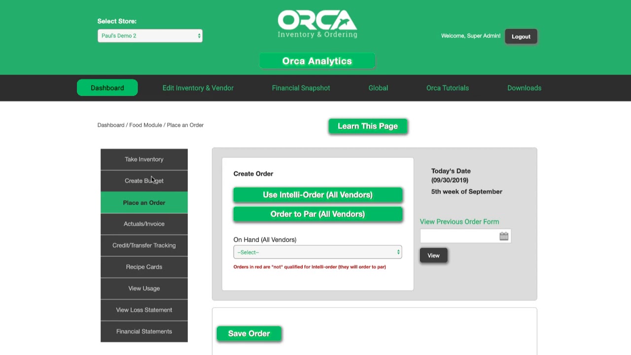 Orca Inventory Commissary Demo - YouTube