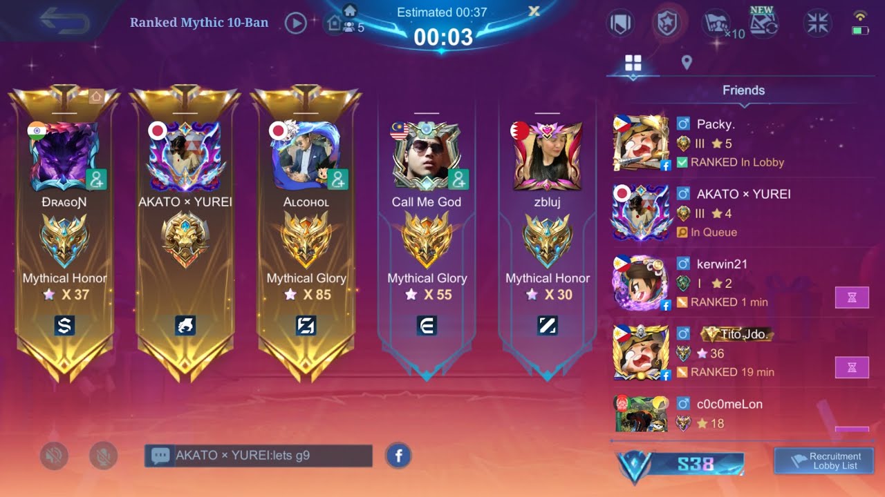 S38 MYTHICAL HONOR TIER GAMEPLAY #MobileLegends #MLBB - YouTube