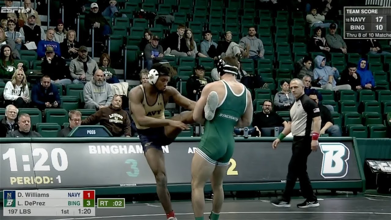 197lbs Lou DePrez (Binghamton) vs Daniel Williams (Navy) - YouTube