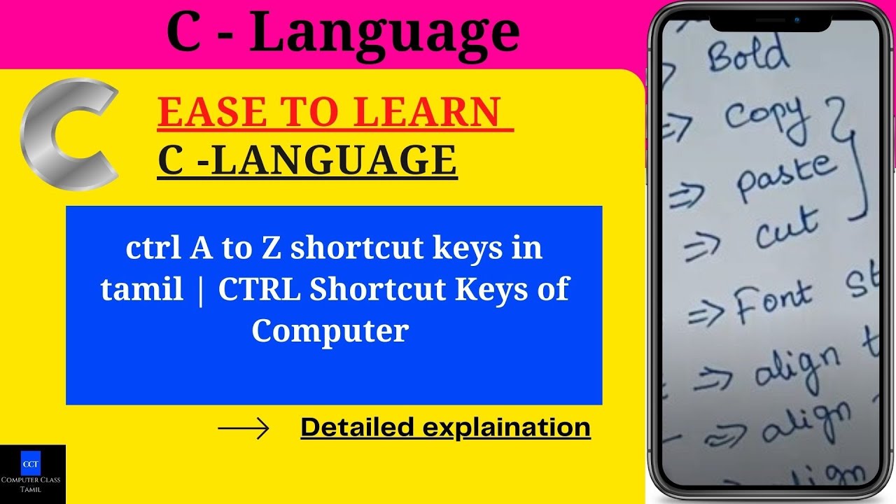 ctrl A to Z shortcut keys in tamil | CTRL Shortcut Keys of Computer ...