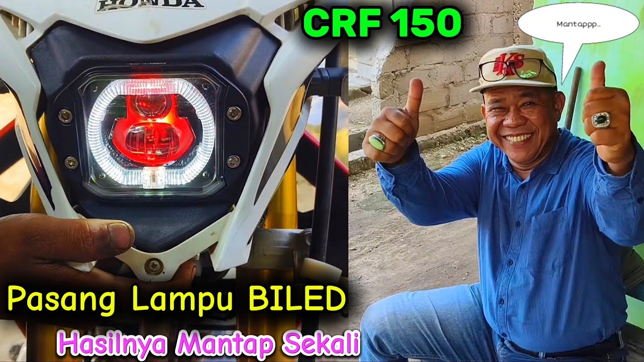 PASANG LAMPU BILED DI MOTOR HONDA CRF HONDA 150 @BUDIMASMOTOR - YouTube