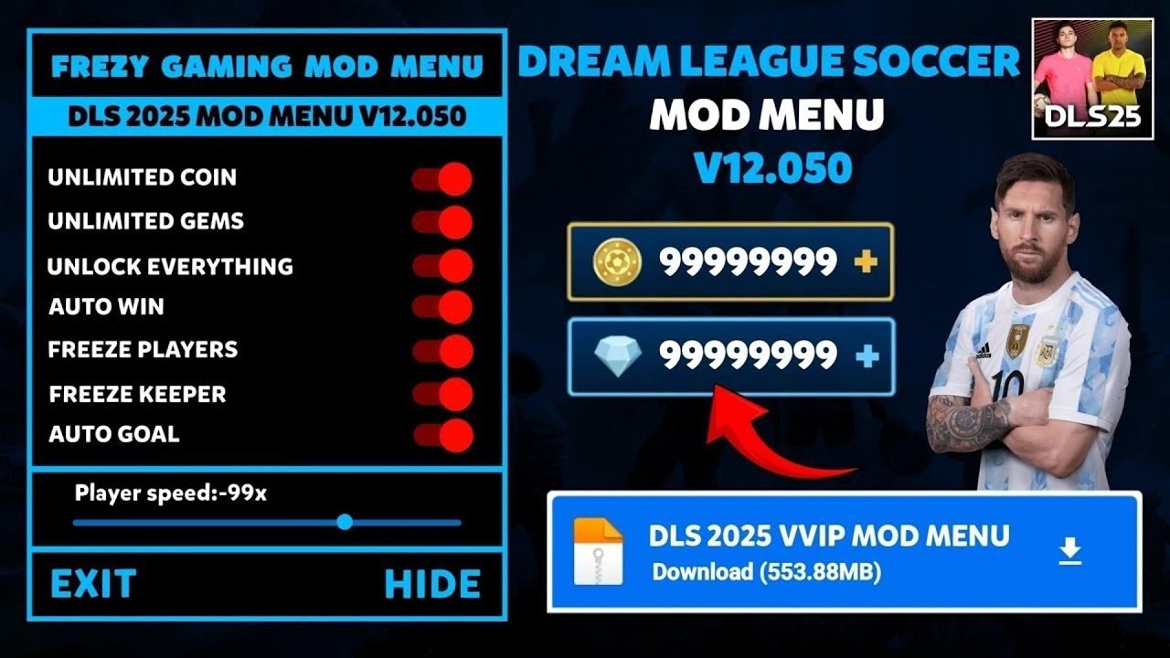Dream League Soccer 25 MOD APK (Unlimited Everything) | DLS 25 Full MOD Download - YouTube