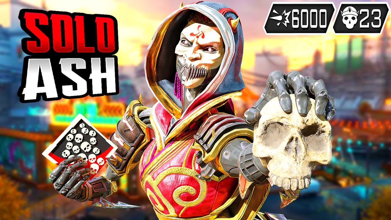 SOLO ASH 23 KILLS & 6000 DAMAGE ABSOLUTELY AMAZING (Apex Legends ...