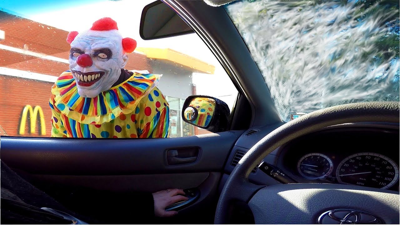 Scary Clown attacks at McDonald's! - YouTube