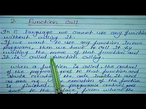 Function Call in C Programming Language | Function calling - YouTube