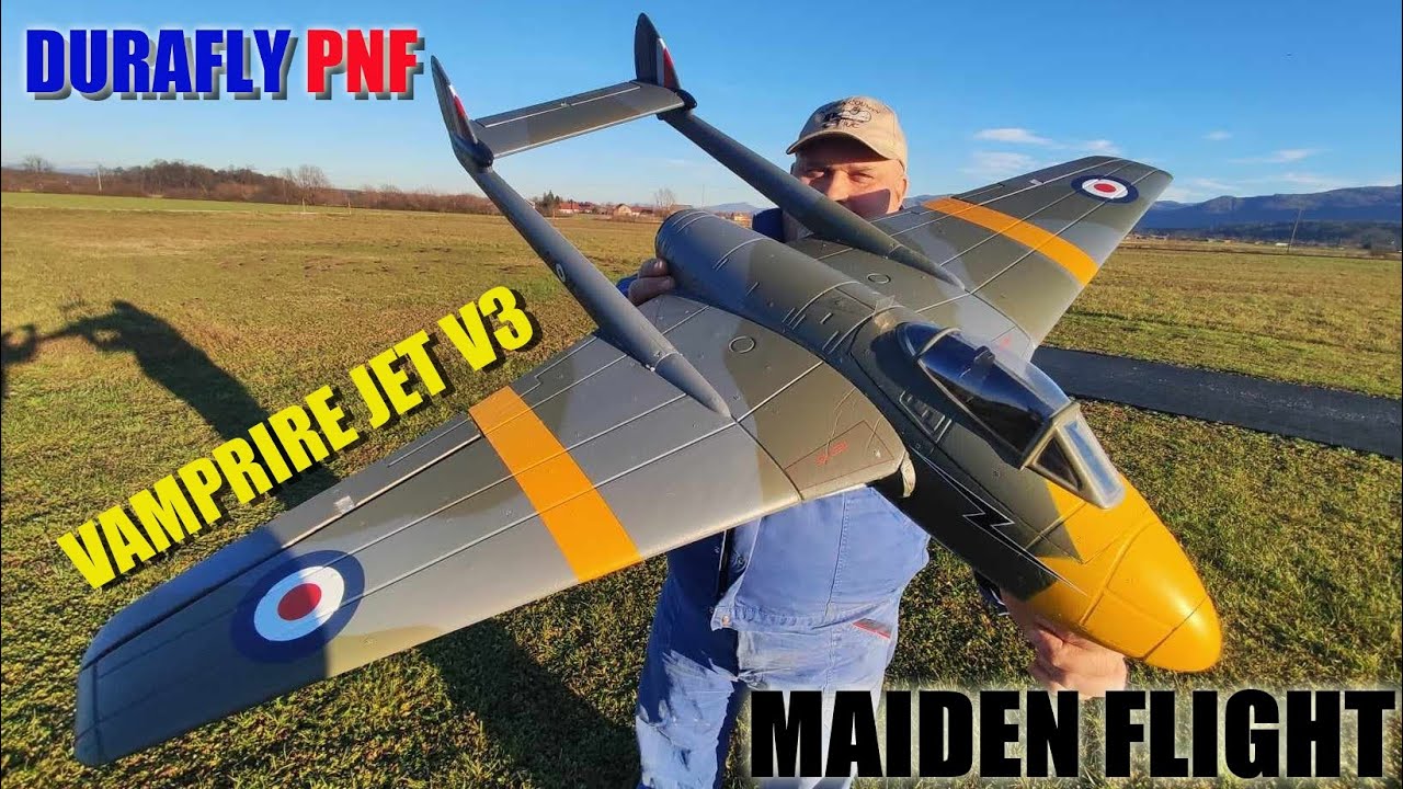 Durafly D.H.100 Vampire V3 PNF "RAF Camo Edition" 70mm EDF RC Jet EPO ...