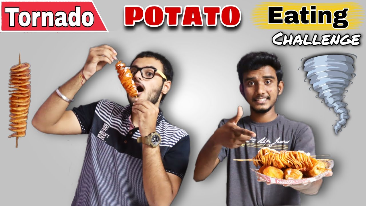 TORNADO POTATO EATING CHALLENGE | Spring Potato Eating Challenge ...