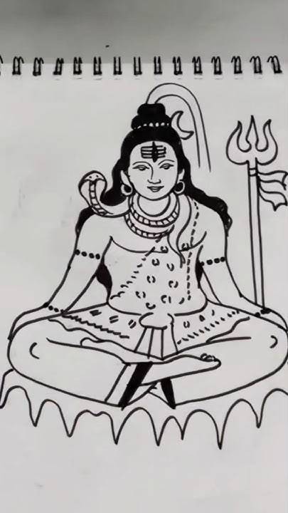 Quick simple and easy drawing of lord Shiva using number 3 and 7 ...