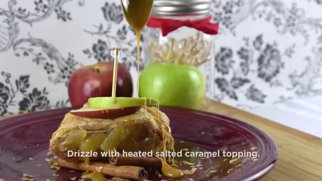 Athens Easy Apple Phyllo Strudel with Salted Caramel - YouTube