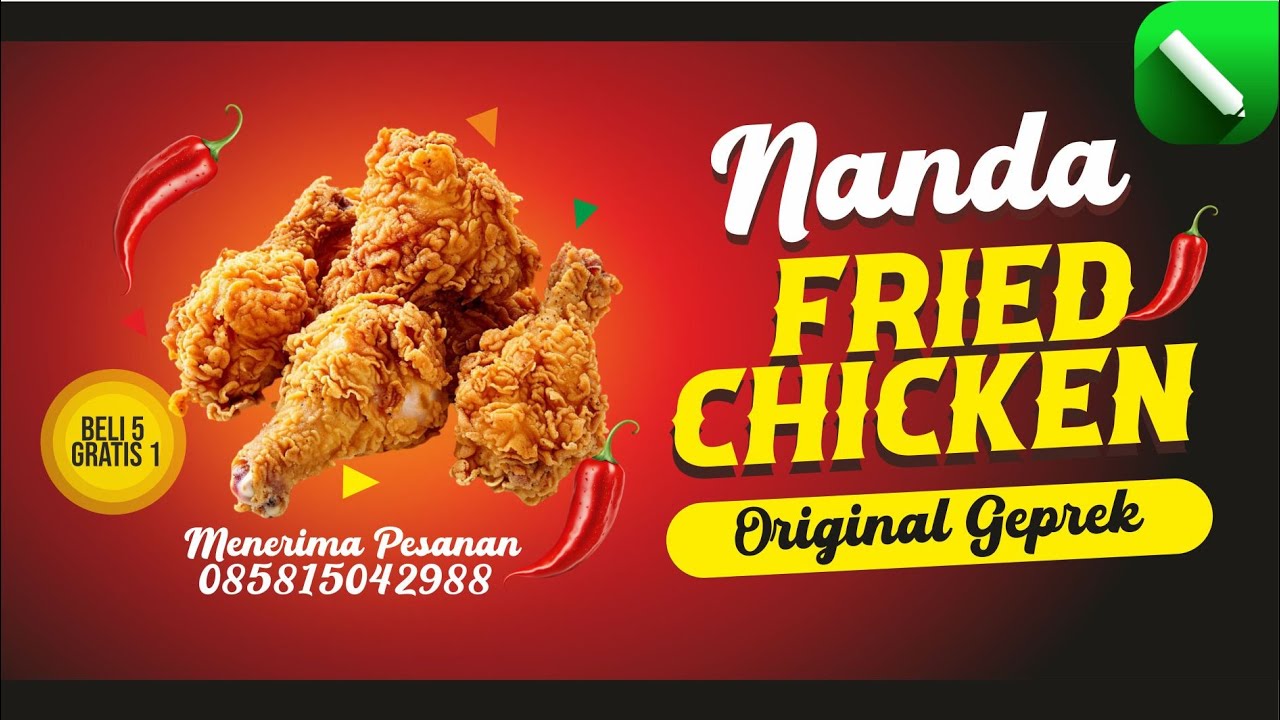 DESAIN BANNER JUALAN FREED CHICKEN - YouTube