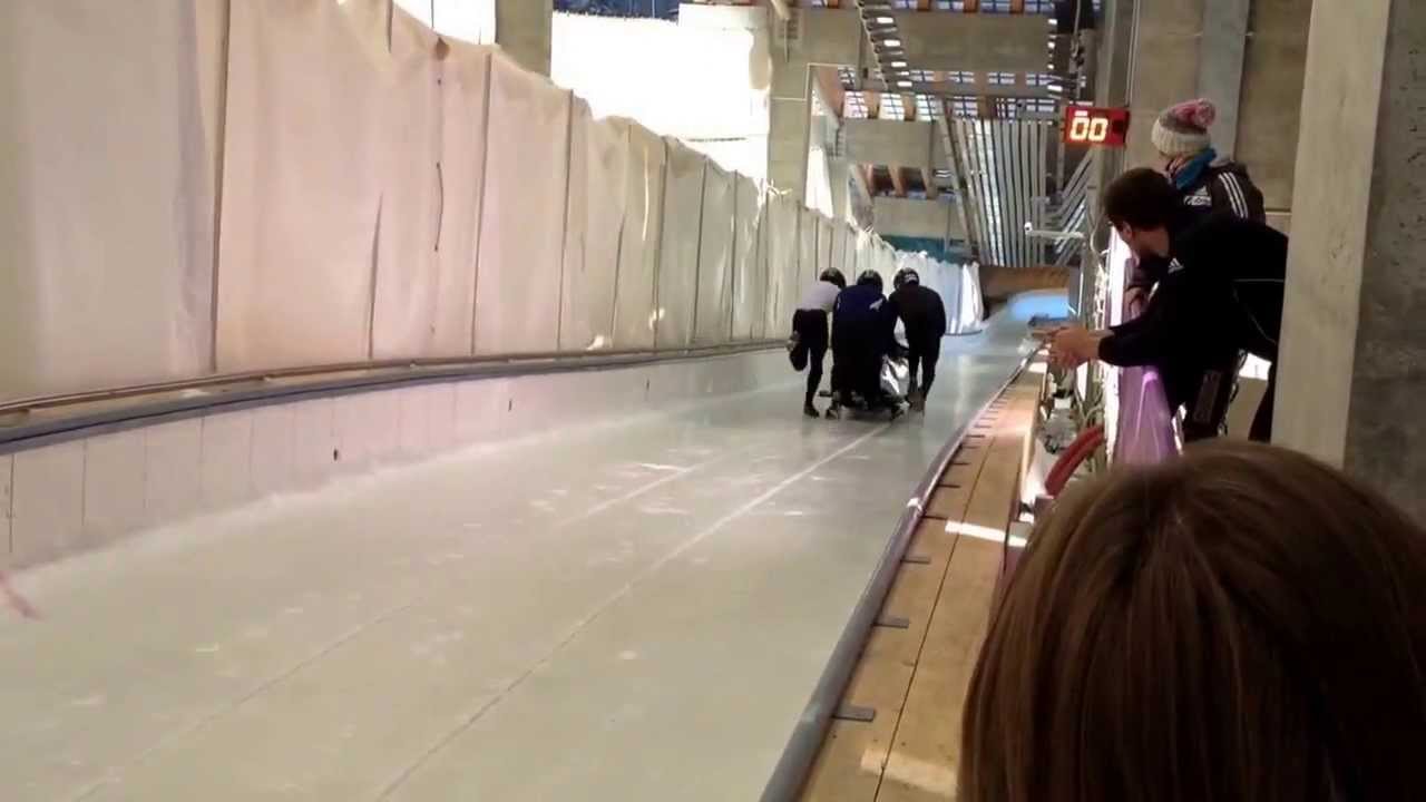 GB Bobsleigh training run Bobsleigh Push start - YouTube