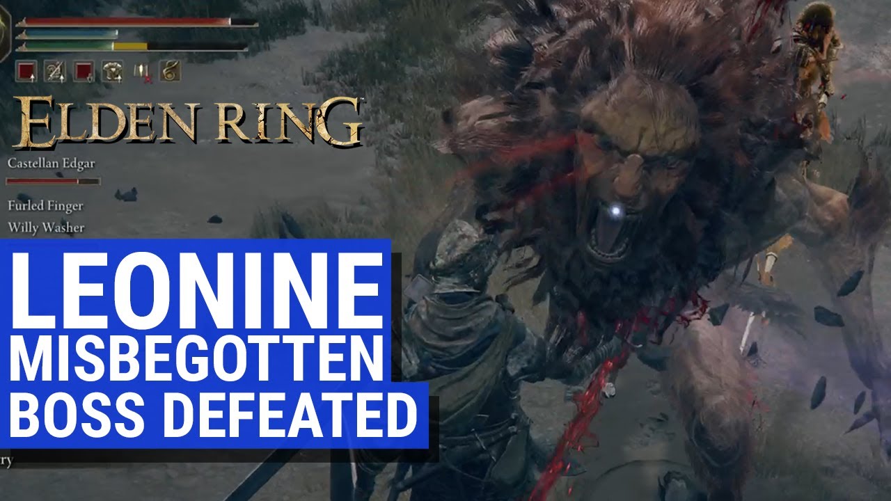 Elden Ring Leonine Misbegotten boss defeated gameplay - YouTube