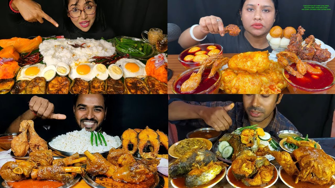 HUGE MUTTON FAT CURRY CHALLENGE,MUTTON CURRY, HUGE FISH CURRY, EGG ...